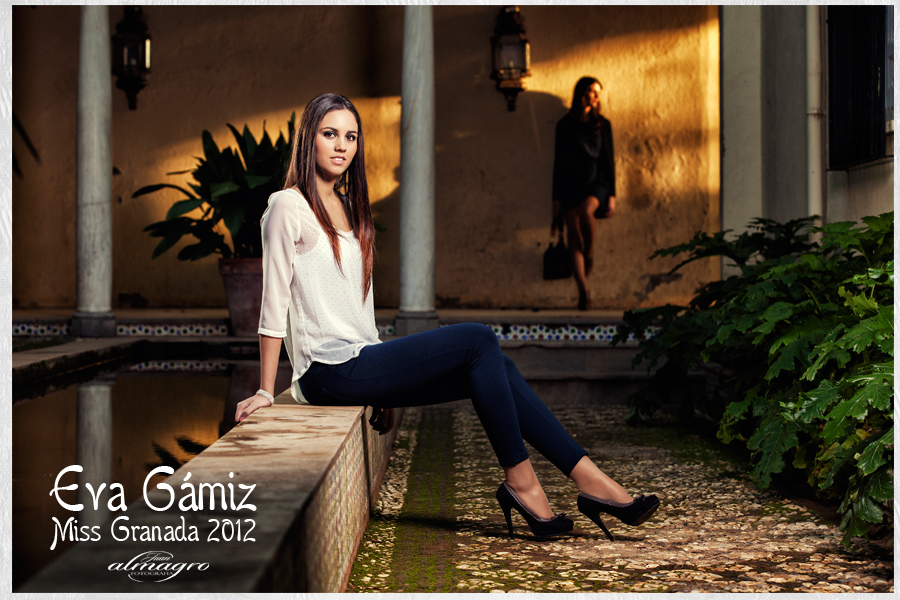 Eva Gámiz, Miss Granada 2012, sesion de fotos en el Carmen de los Martires, Granada ...
